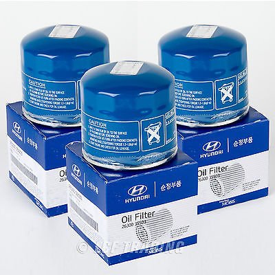 Amazon.com: Genuine OEM Hyundai Kia Oil Filter with Washers (pack of 3 ...