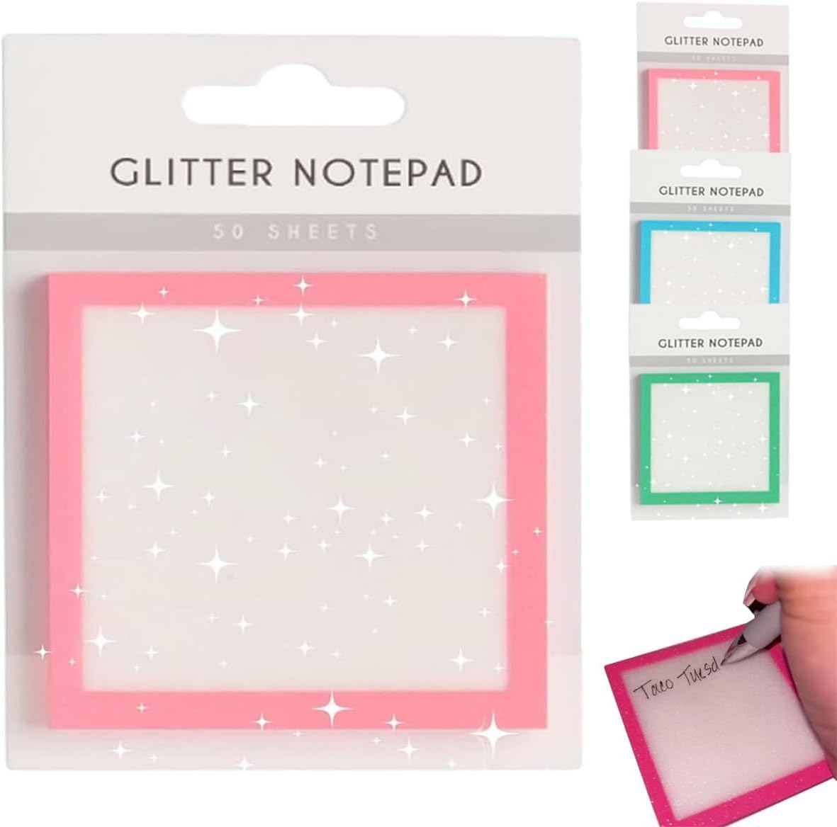 Amazon.com : Glitter Sticky Notes, Glitter Notepad Sticky Notes ...