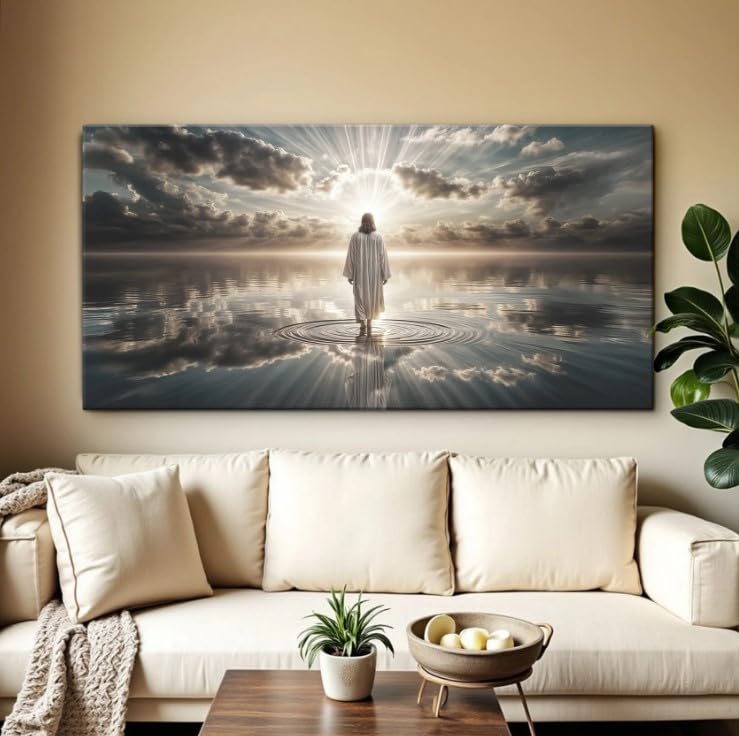 Amazon.com: TAILORED CANVASES Jesus Walking on Water Canvas – Christian ...
