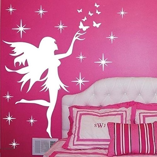 Asmi Collections Fairy Angel Wall Stickers for Kids Room - White ...
