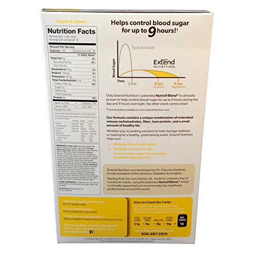 Extend Bar Blood Sugar Control Protein Bar, No Added Sugar, Yogurt and ...