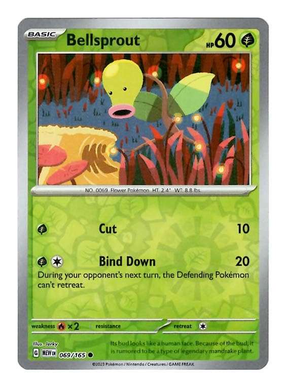 Amazon.com: Pokemon - Bellsprout 069/165 - Pokemon 151 - Reverse Foil ...