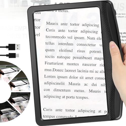 Amazon.com: 5X Magnifying Glass with Light, Lightweight Full Page ...