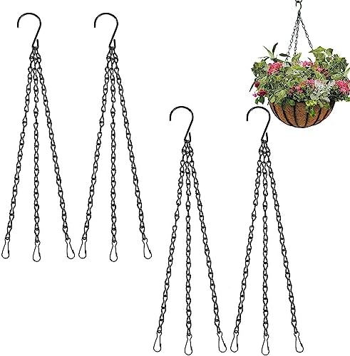 MZMing 4 Pack 41cm Hanging Basket 3-Leg Chain Replacement Metal Chain ...