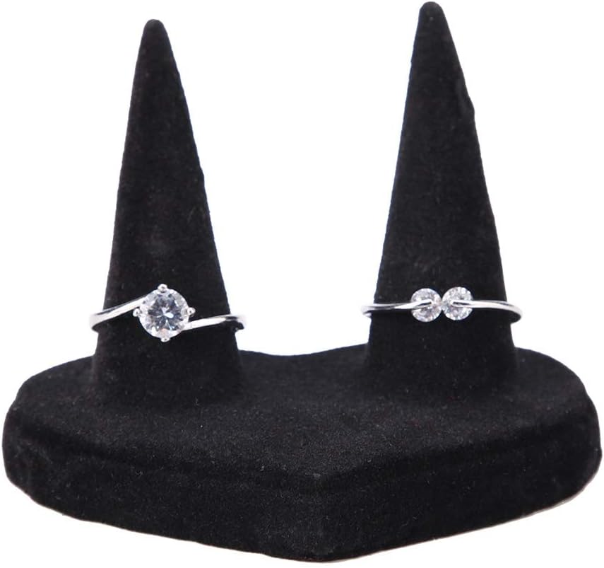 Amazon.com: Finger Ring Display Black Velvet Ring Storage Holder Black ...