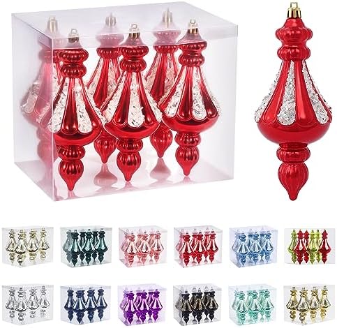 Amazon.com: Syhood 12 Pcs Red Green White Large Christmas Shatterproof ...