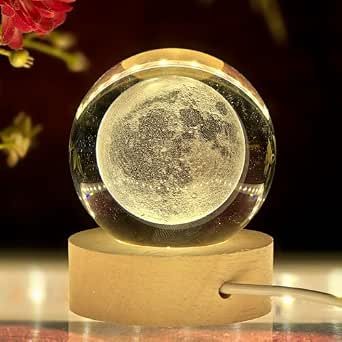 Buy 3D Crystal Moon Ball | Night Lamp Light Ball | LED Light with USB ...