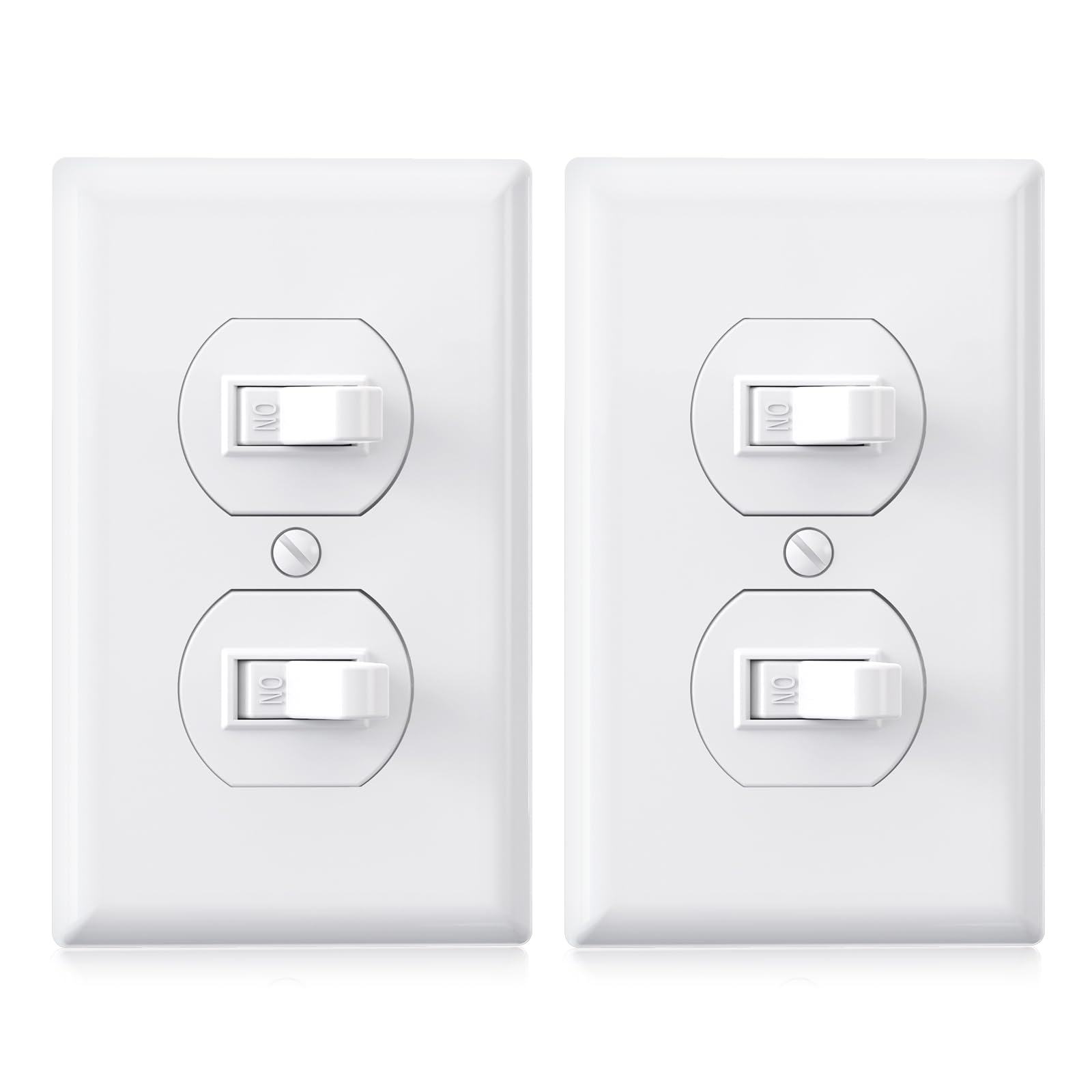 AIDA Single Pole Double Toggle Rocker Decorator Light Switch, 15 Amp ...