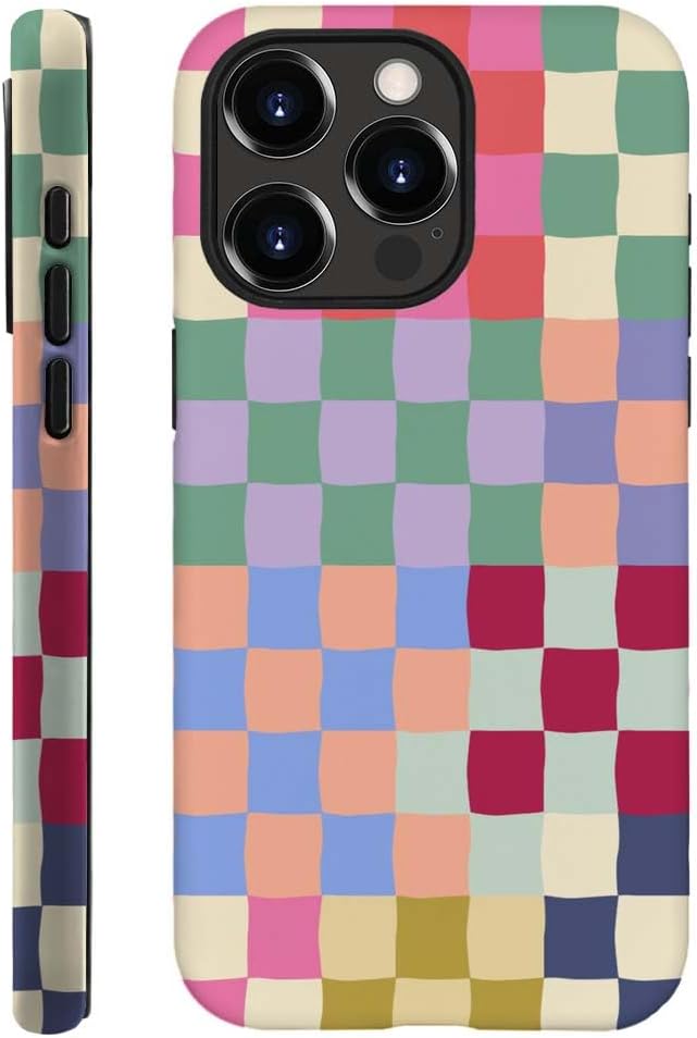 Amazon.com: kiritfox Case Compatible with for iPhone 12 Pro Max,Mixed Color Checkerboard Phone ...