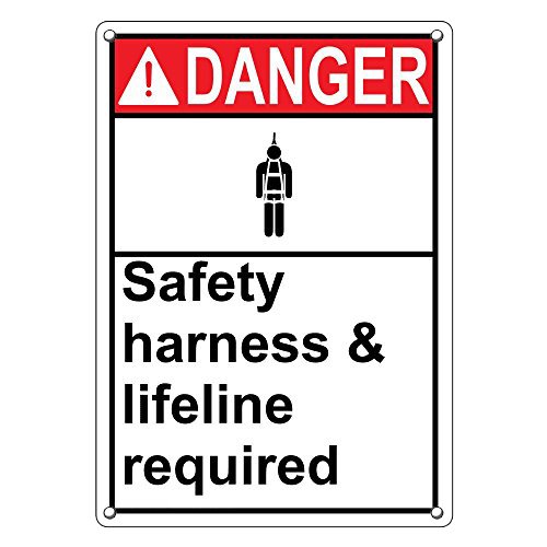 Weatherproof Plastic Vertical ANSI Danger Safety Harness & Lifeline ...