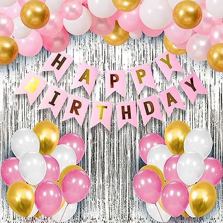 Happy Birthday Decoration Kit Combo - 34 pcs Birthday Banner Foil ...