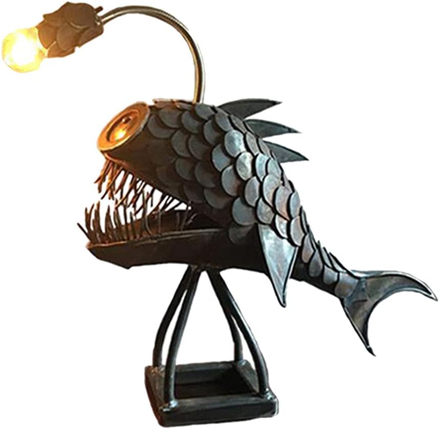 NFSQSR Creative Steampunk Decor, Angler Fish Lamp Steampunk, Vintage ...