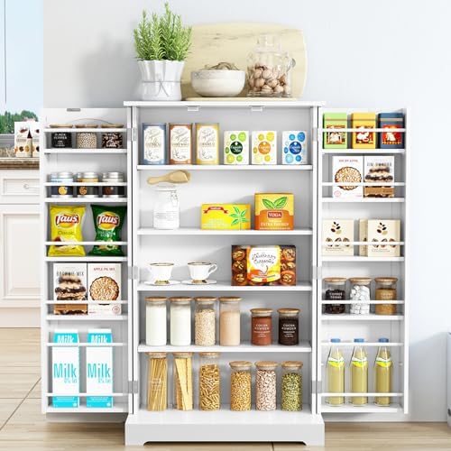 Amazon.com: Yaheetech Storage Cabinet, Kitchen Pantry Cabinet with Door ...