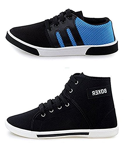 Buy STYLIVO Men's Sneakers and Boots Shoes (CMB-SH-1, Blue, Black, 9 ...