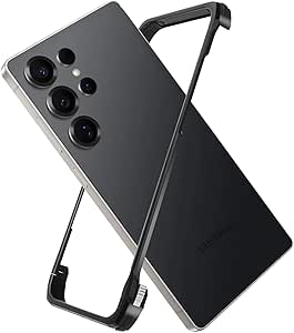 Amazon.com: Hiooloon for Samsung Galaxy S25 Ultra Metal Bumper Case Frameless, Slim Fit No Back ...