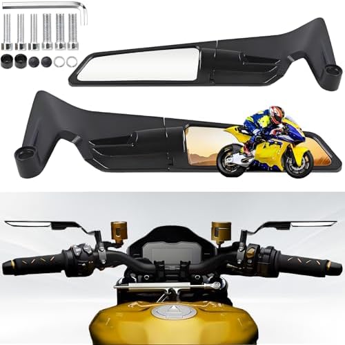 Amazon.com: Xintre Motorcycle Mirrors Universal 10MM and 8MM Stealth ...