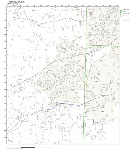 Zip Code Wall Map Of Thomasville Nc Zip Code Map Not 1807