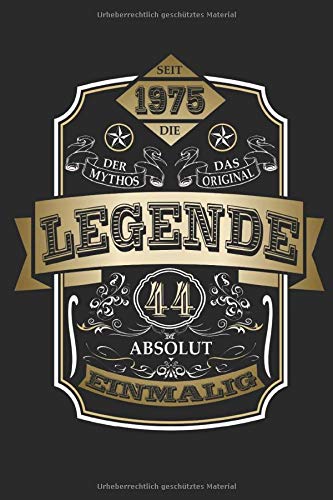 Seit 1975 Die Legende Ein Notizbuch Oder Album Mit Platz | Desertcart ...
