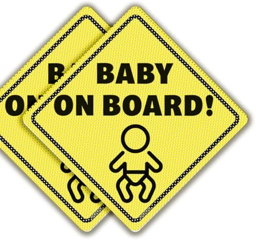 Amazon.com: Baby On Board Sticker Sign - Essential for Cars - 2 Pack, 5 ...