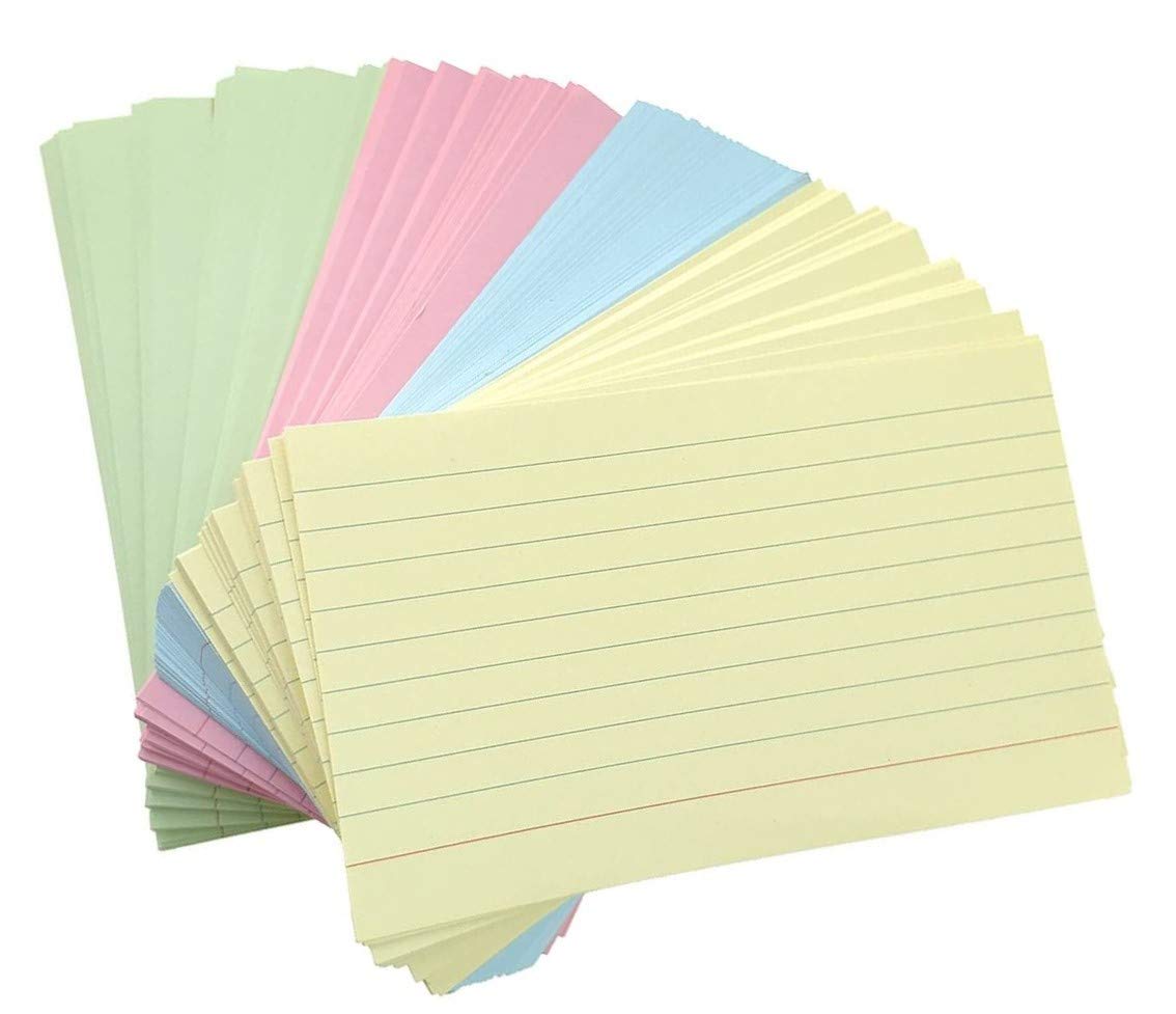 KAHEIGN 1200 Pieces Ruled Record Notes, 127x 76mm Coloured Revision ...