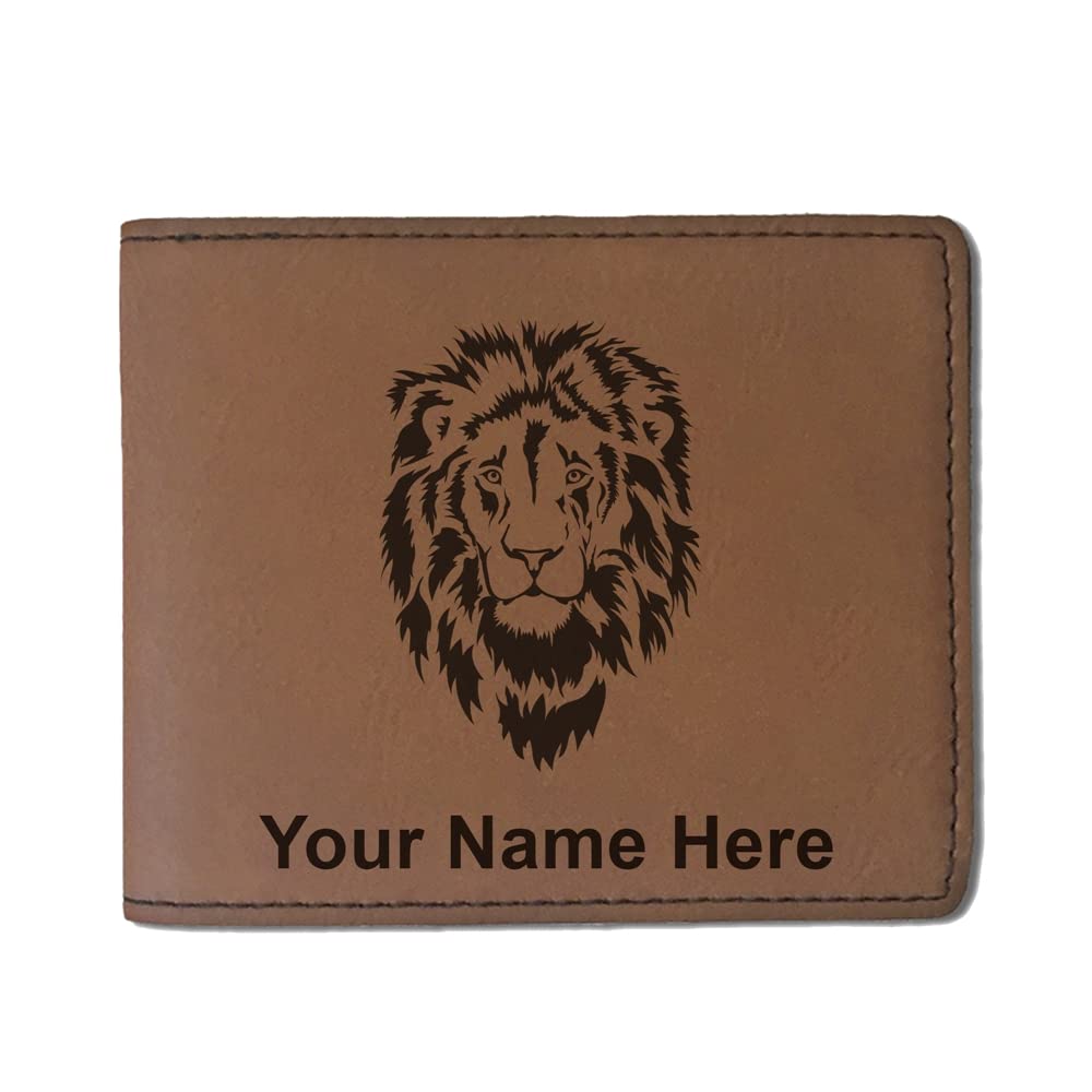 Amazon.com: LaserGram Faux Leather Bi-Fold Wallet, Lion Head ...