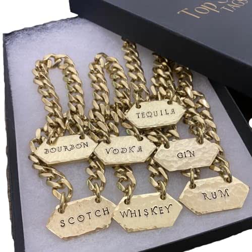 Amazon.com: Liquor Alcohol Decanter Bottle Tags Set of 7, Hanging ...