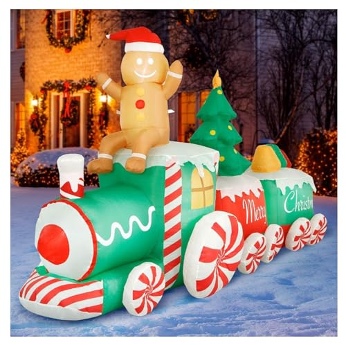 Snapklik.com : Holidayana 10 Ft Inflatable Christmas Train Gingerbread ...