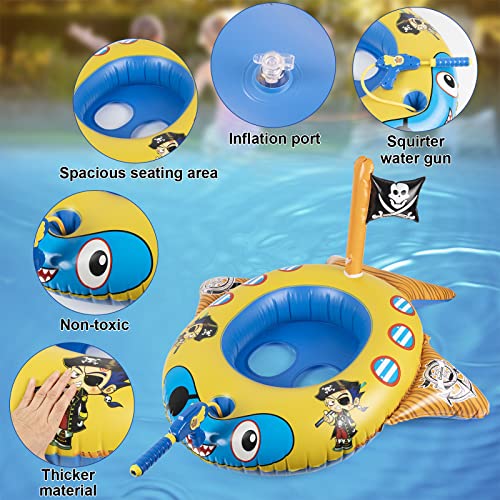 Sunlisky Inflatable Boat Kids with 2 Water Guns Long range, Swimming ...