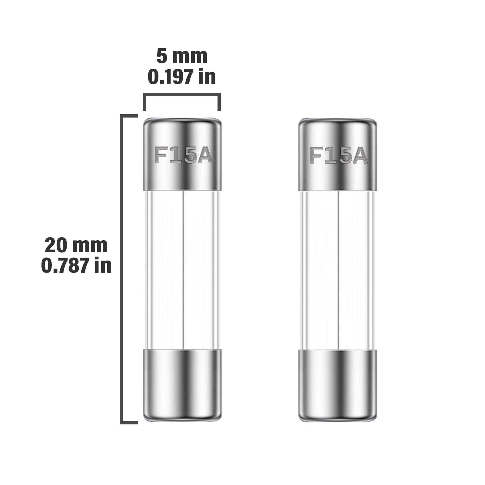 Snapklik.com : ALLECIN 15A 250V 5x20MM Fast Blow Glass Fuse 15 Amp 250 ...