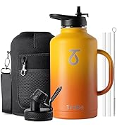 Amazon.com: Trebo Half Gallon Water Bottle Insulated with Handle, 64 oz ...