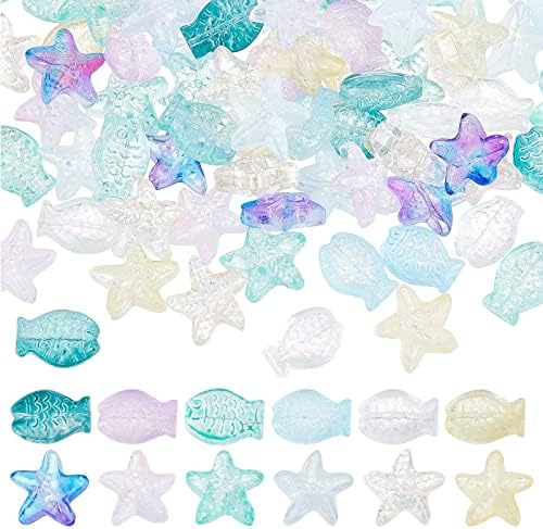 Amazon.com: Sukiiy 200PCS Glass Fish Beads for Jewelry Making, 8mm ...