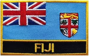 Uijokdef 1 PCS Fiji Flag Patches Iron On or Sew On Embroidered Tactical Military National Fiji ...