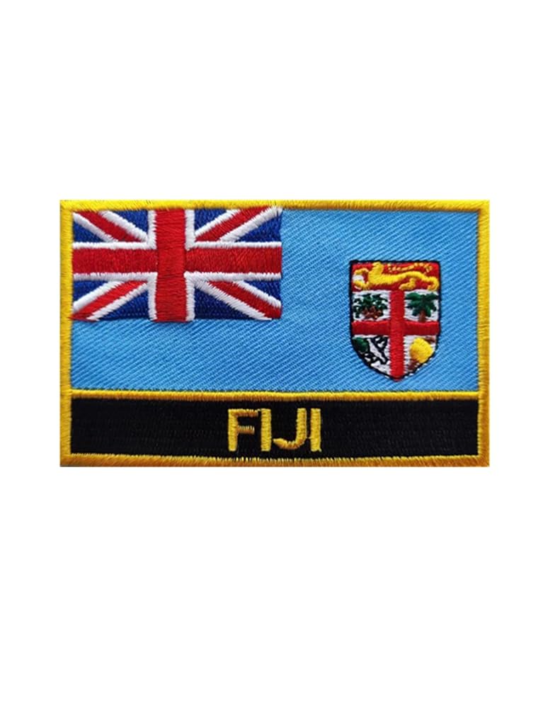 Amazon.com: Uijokdef 1 PCS Fiji Flag Patches Iron On or Sew On Embroidered Tactical Military ...