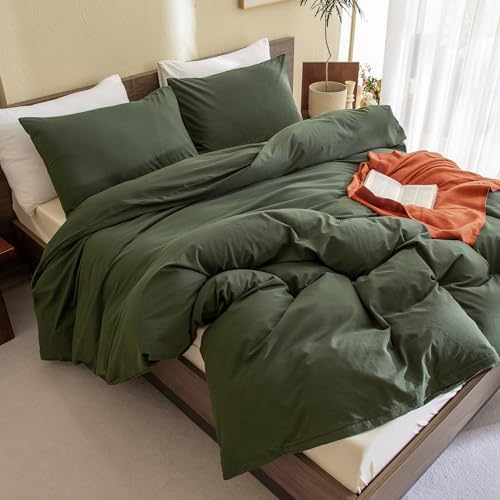 Amazon.com: CozyTide Olive Green Comforter Set King (104×90 Inch),100% ...