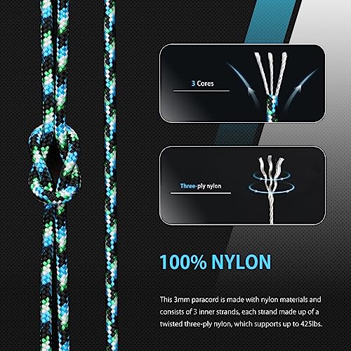 Abma Cord Paracord 425 lbs 3mm 100% Nylon 30M – Python – BigaMart