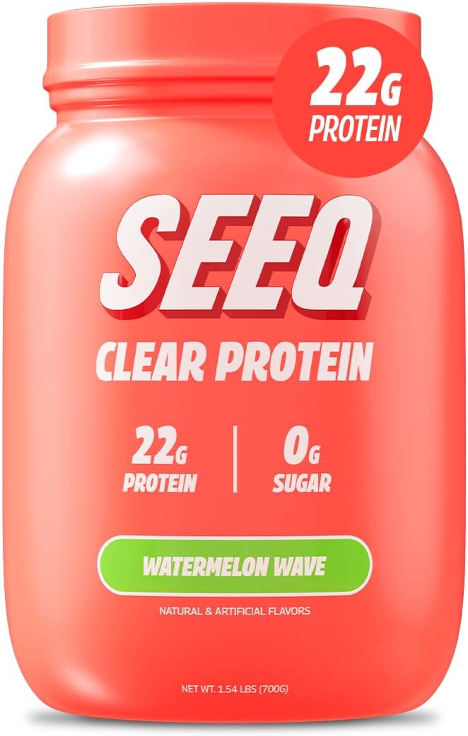 Amazon.com: SEEQ Clear Whey Isolate Protein Powder, Watermelon Wave, 25 ...