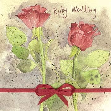 Paperlink Milestone Wedding Anniversary Card - 40 Years - Ruby ...