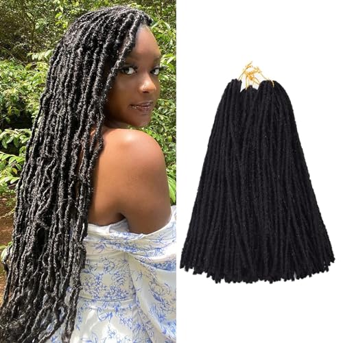 Fahe 10 Inch Micro locs Crochet Hair Braids for Women Slender Straight ...