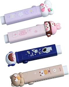 Amazon.com : 4 Pack Kawaii Cartoon Rabbit Eraser Cute Erasers for ...