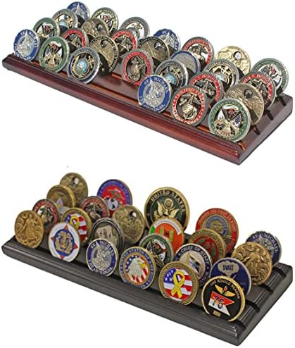 Amazon.com: Samplife Challenge Coin Display Stand 4 Rows, Military ...