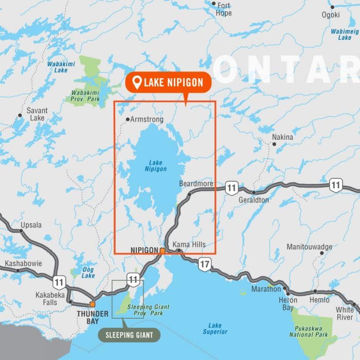 Lake Nipigon Map Digital Nipigon Area Map Version Two Northwest