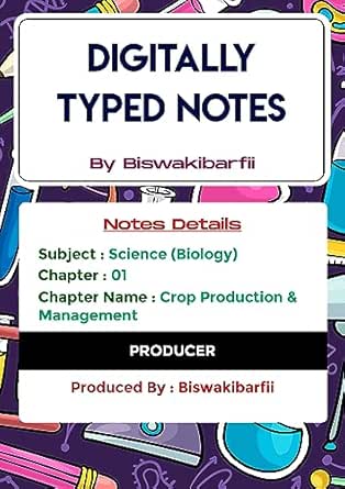 Science (Biology) Class 8th Chapter 1- Crop Production & Management ...
