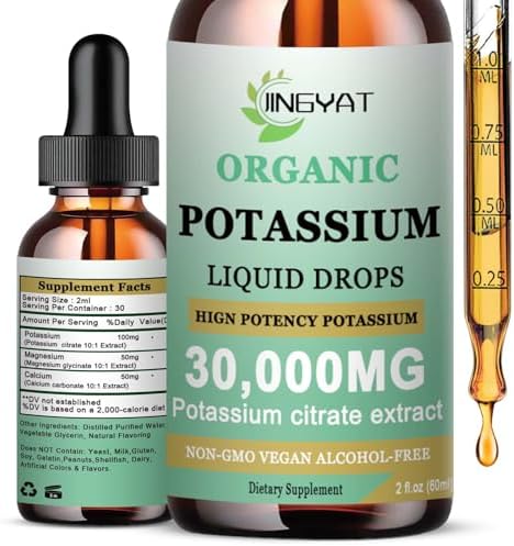 Amazon.com: Potassium Citrate Liquid Drops,Potassium Supplement 1000mg ...