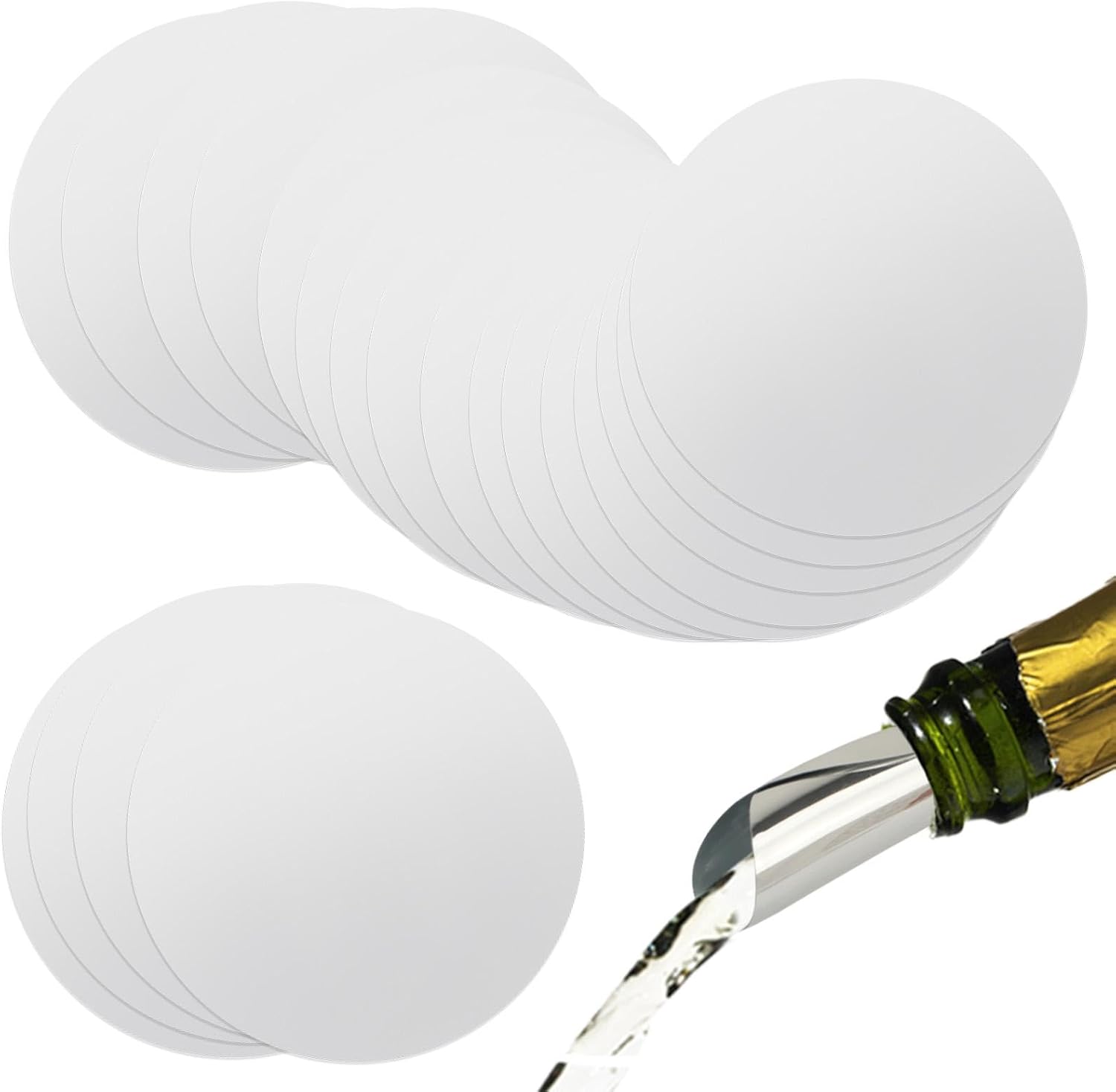 20Pcs Silver Wine Pourer Drop Stopping Pour Disk, Flexible No Drop Drip ...