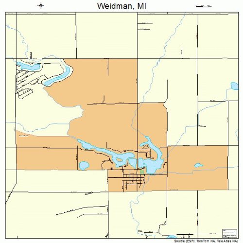 Amazon.com: Large Street & Road Map of Weidman, Michigan MI - Printed ...