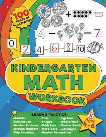 Kindergarten Math Workbook: 100 pages of kindergarten math activities ...