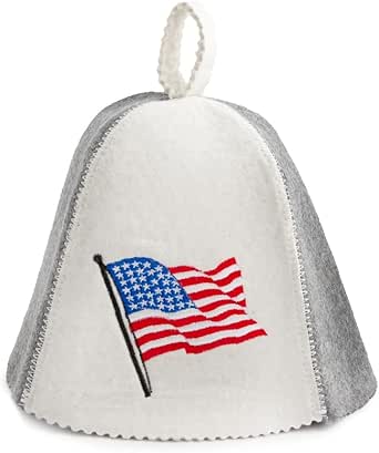 Amazon.com: PetriStor Wool Sauna Hat American Flag with Pole - USA Flag ...