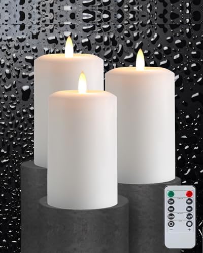 Amazon.com: glowiu Flameless Candles with Remote LED Candles Set of 3 ...