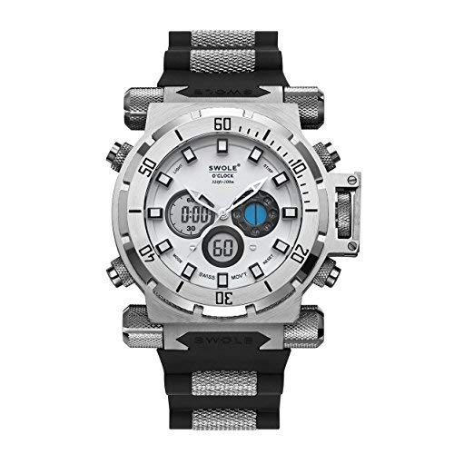 Swole O'clock Quartz Analog-Digital White Dial Men's Watch - Zeus51-V4 ...