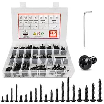 410 PSC Stainless Steel Black Screw Assortment Kit - #4#6#8#10 Phillips ...